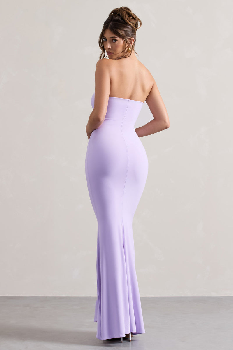 Ceremony Lilac Bandeau Fishtail Maxi Dress – Club L London - AUS