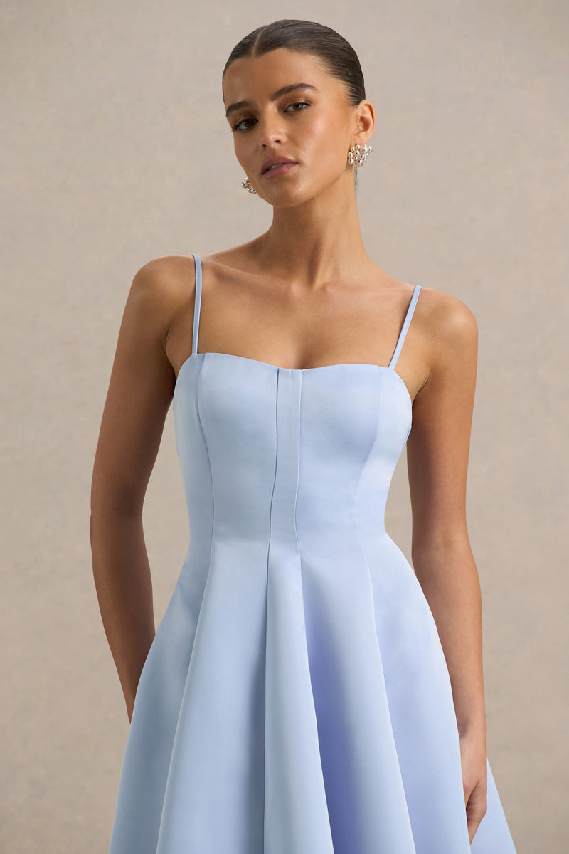 Mally Powder Blue Sweetheart A-Line Midi Dress – Club L London - AUS