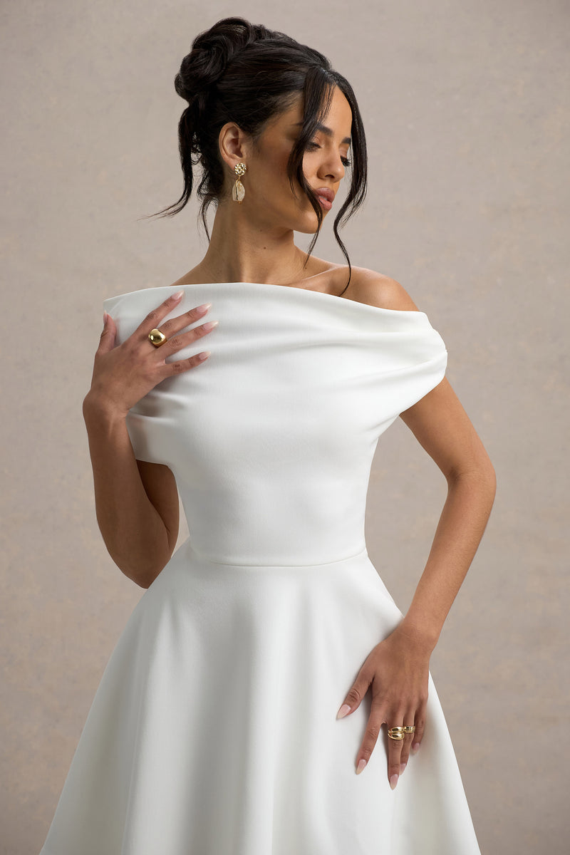 Agnes White One-Shoulder Mini Dress – Club L London - AUS