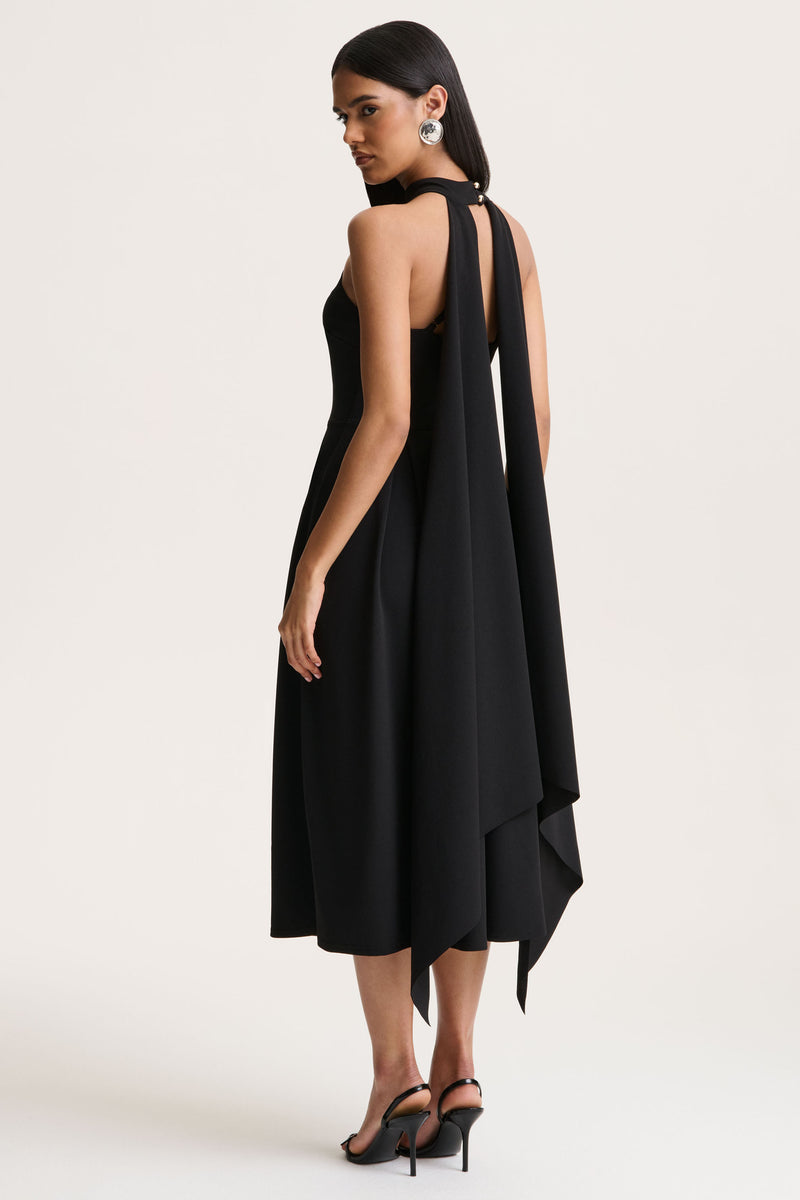 Rhode Black Halter-Neck Midi Dress – Club L London - AUS